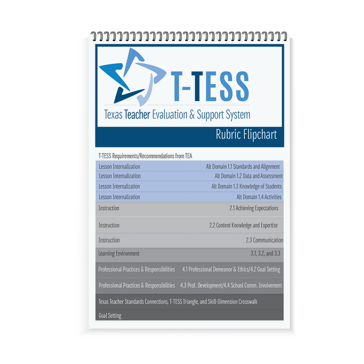 T-TESS Rubric Flipchart (Spiral-Bound) – Region 13 Products